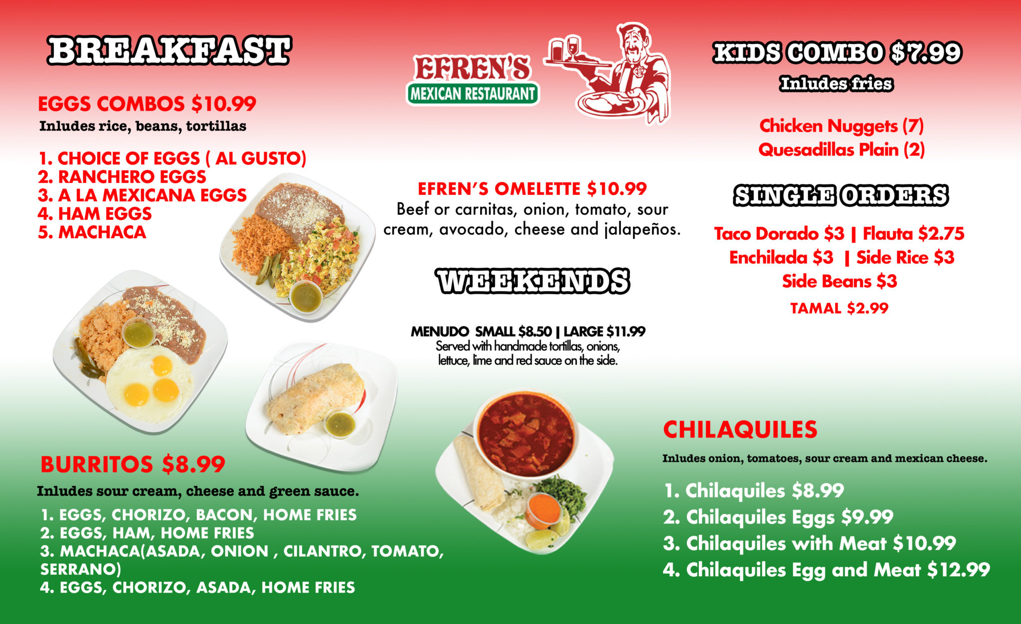 Menu – Efren's Restaurant